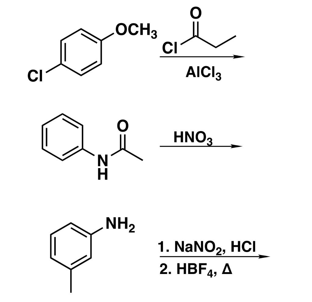 Solved O OCH3 CI CI AICI: O HNO3 ZI NH2 1. NaNO2, HCI 2. | Chegg.com