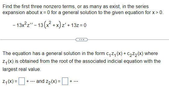 Solved Find the first three nonzero terms, or as many as | Chegg.com