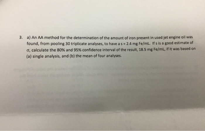 Solved 3. a) An AA method for the determination of the | Chegg.com