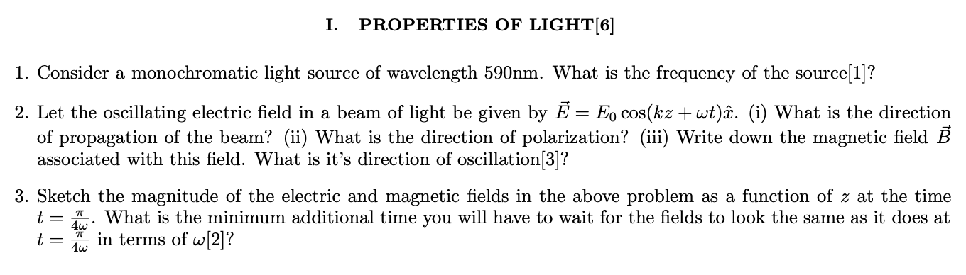 Solved 1. Consider a monochromatic light source of | Chegg.com