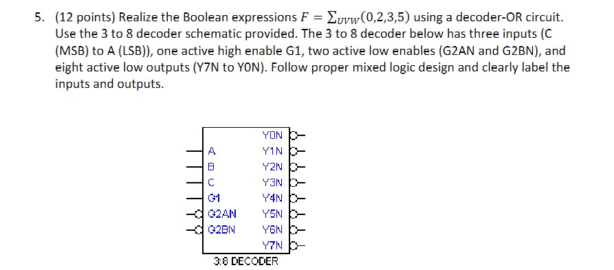Solved (12 points) Realize the Boolean expressions | Chegg.com