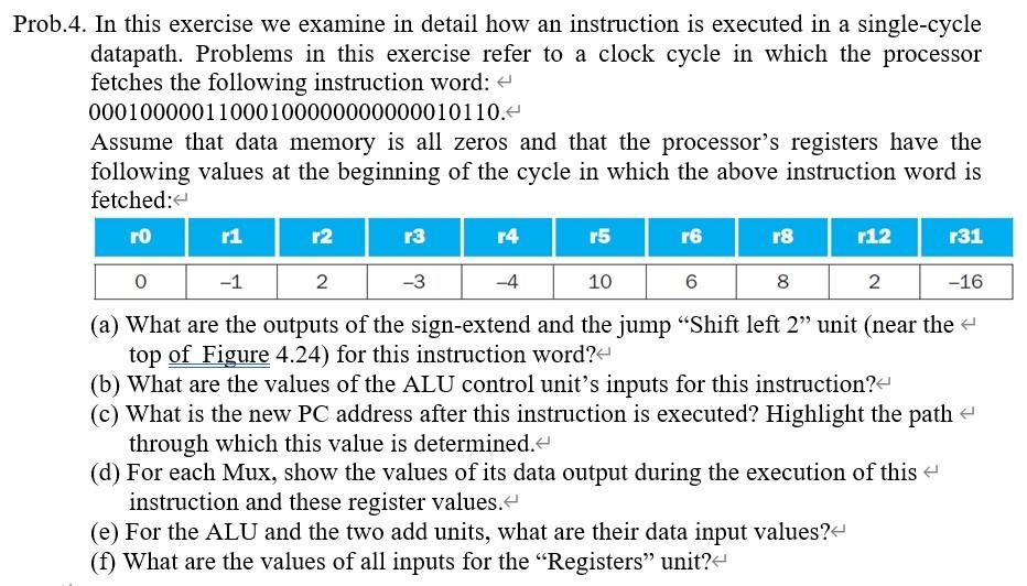 Solved Prob.4. In this exercise we examine in detail how an | Chegg.com