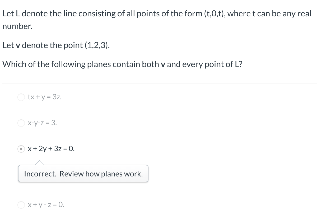 Solved Let L denote the line consisting of all points of the | Chegg.com
