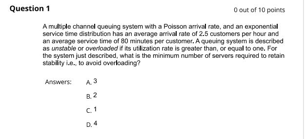 Solved Question 10 ﻿out of 10 ﻿pointsA multiple channel | Chegg.com