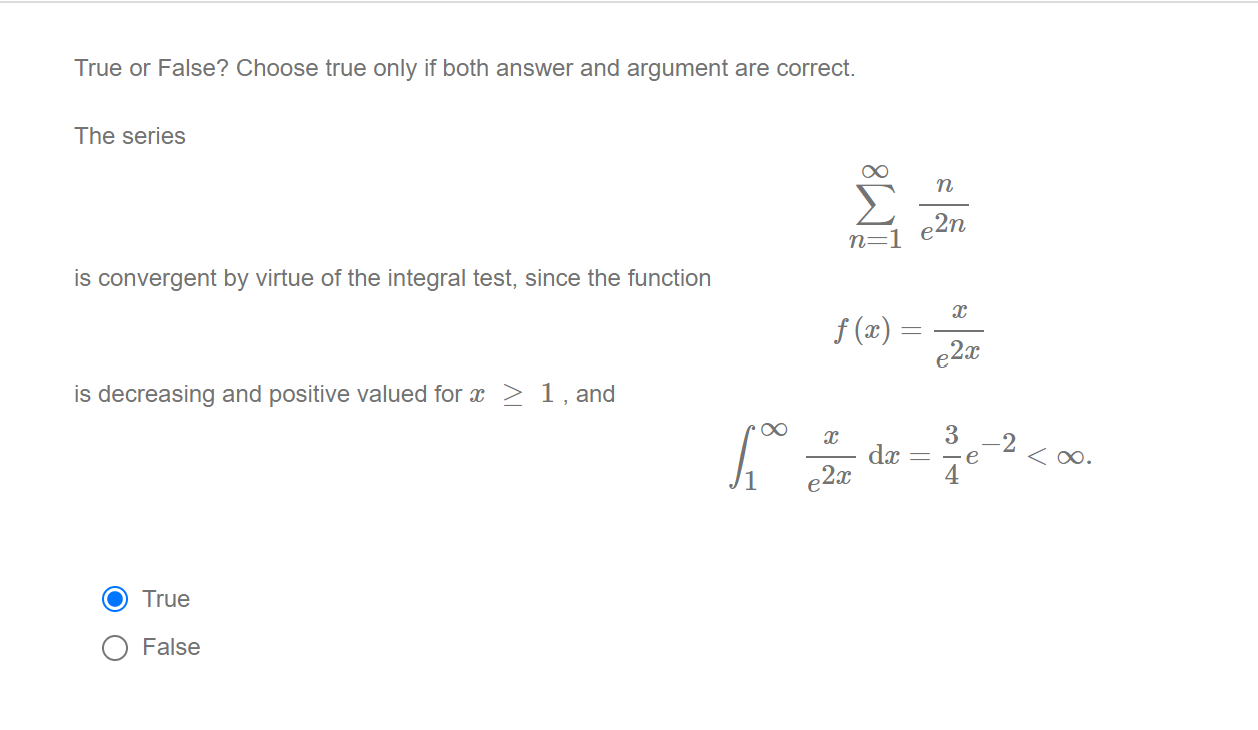 Solved True or False? Choose true only if both answer and | Chegg.com
