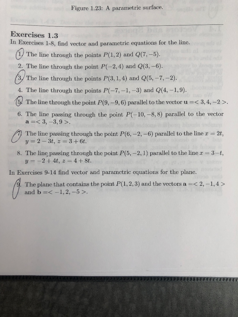 Solved Figure 1.23: A parametric surface. Exercises 1.3 In | Chegg.com