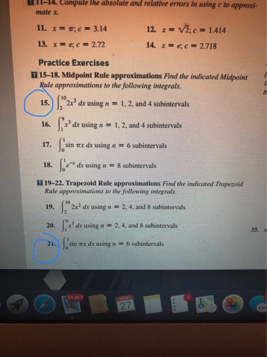 Solved 11-14. Compute the absolute and relative errors in | Chegg.com