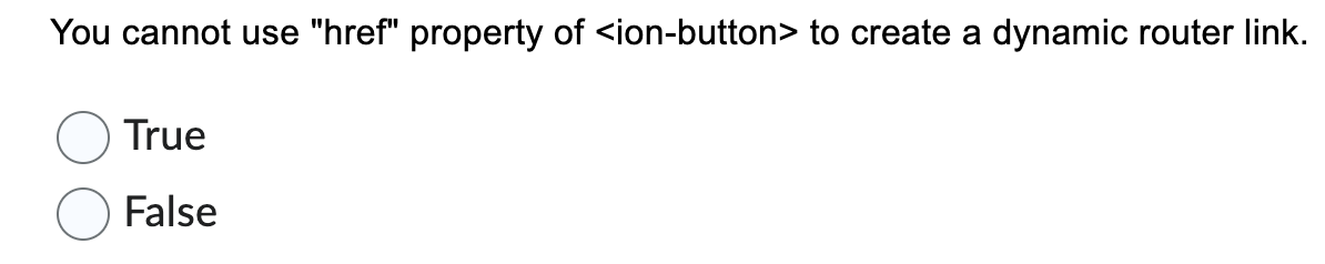 Solved You cannot use "href" property of to create a | Chegg.com