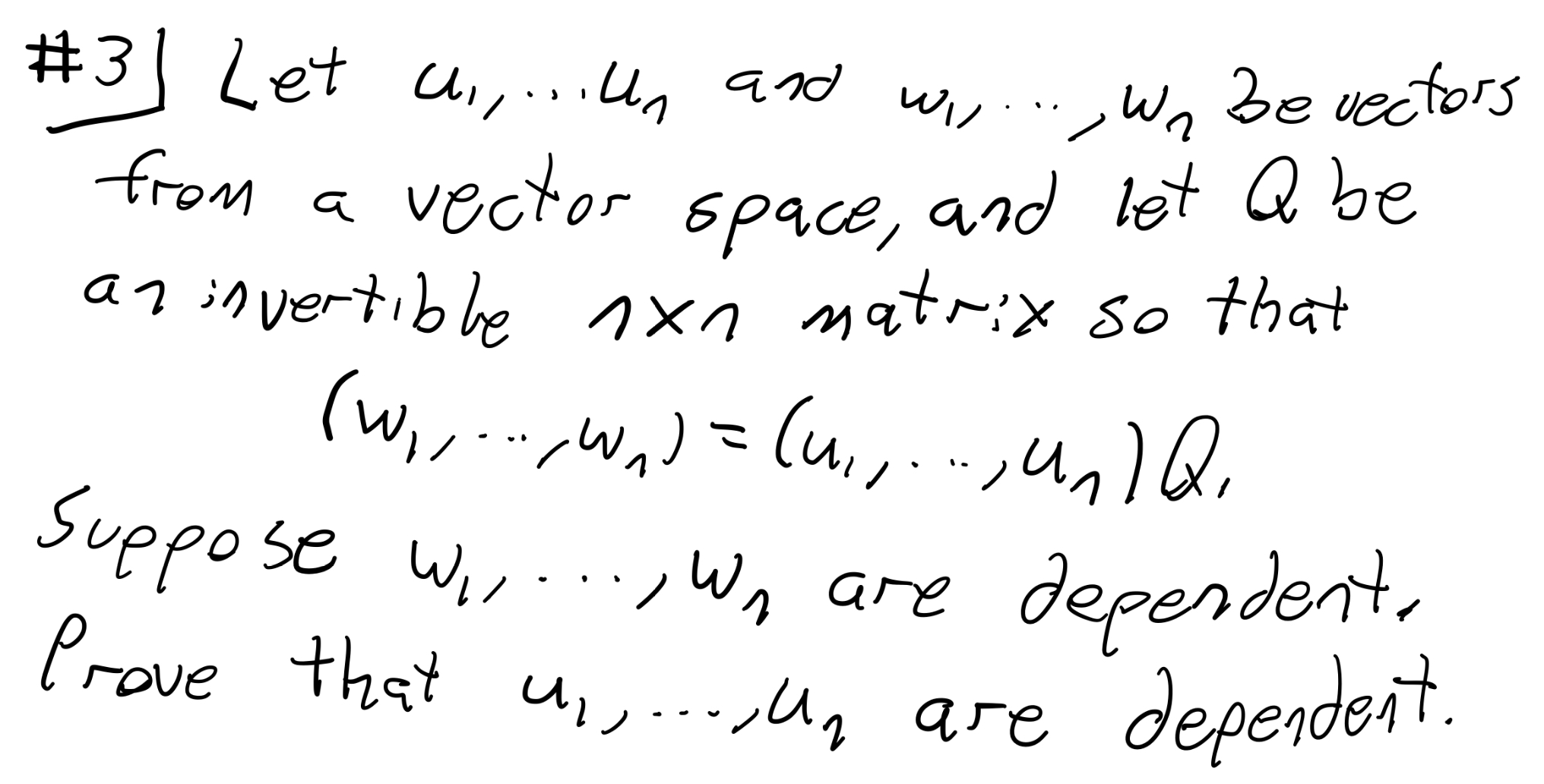 Solved \$3] Let u1,…un and w1,…,w2 be vectors from a vector | Chegg.com