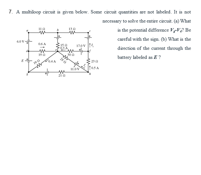 Solved 11 w 130 w 7. A multiloop circuit is given below. | Chegg.com