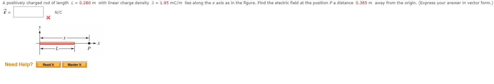 Solved E= N/C Need Help? Read It Master It | Chegg.com