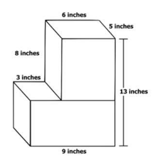 Solved The figure is composed of 2 rectangular prisms. The | Chegg.com