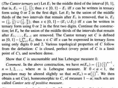 Solved (The Cantor ternary set) ﻿Let E1 ﻿be the middle third | Chegg.com