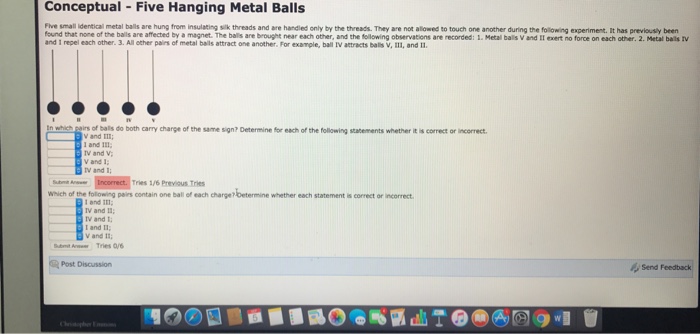 Solved Conceptual - Five Hanging Metal Balls Five small | Chegg.com