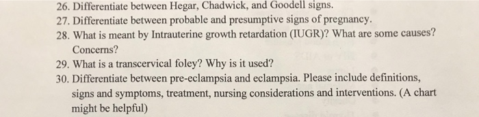 Solved 26. Differentiate between Hegar, Chadwick, and | Chegg.com