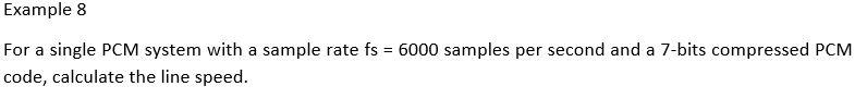 Solved Example 8 For a single PCM system with a sample rate | Chegg.com