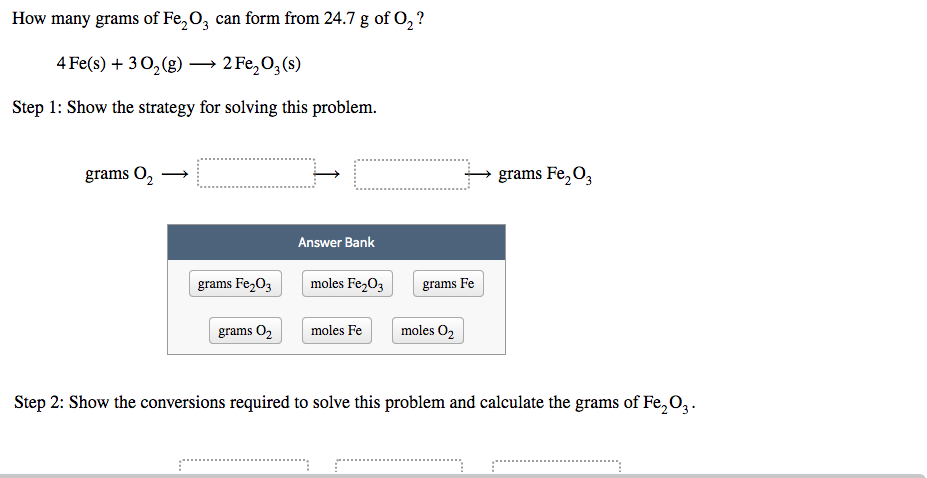 Solved How many grams of Fe2 O3 can form from 24.7 g of O2? | Chegg.com