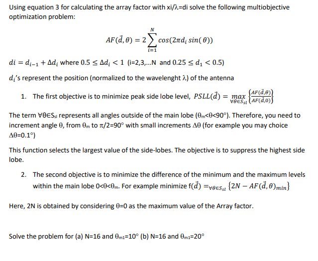 Solved The problem below should be solved using MOEA/D | Chegg.com