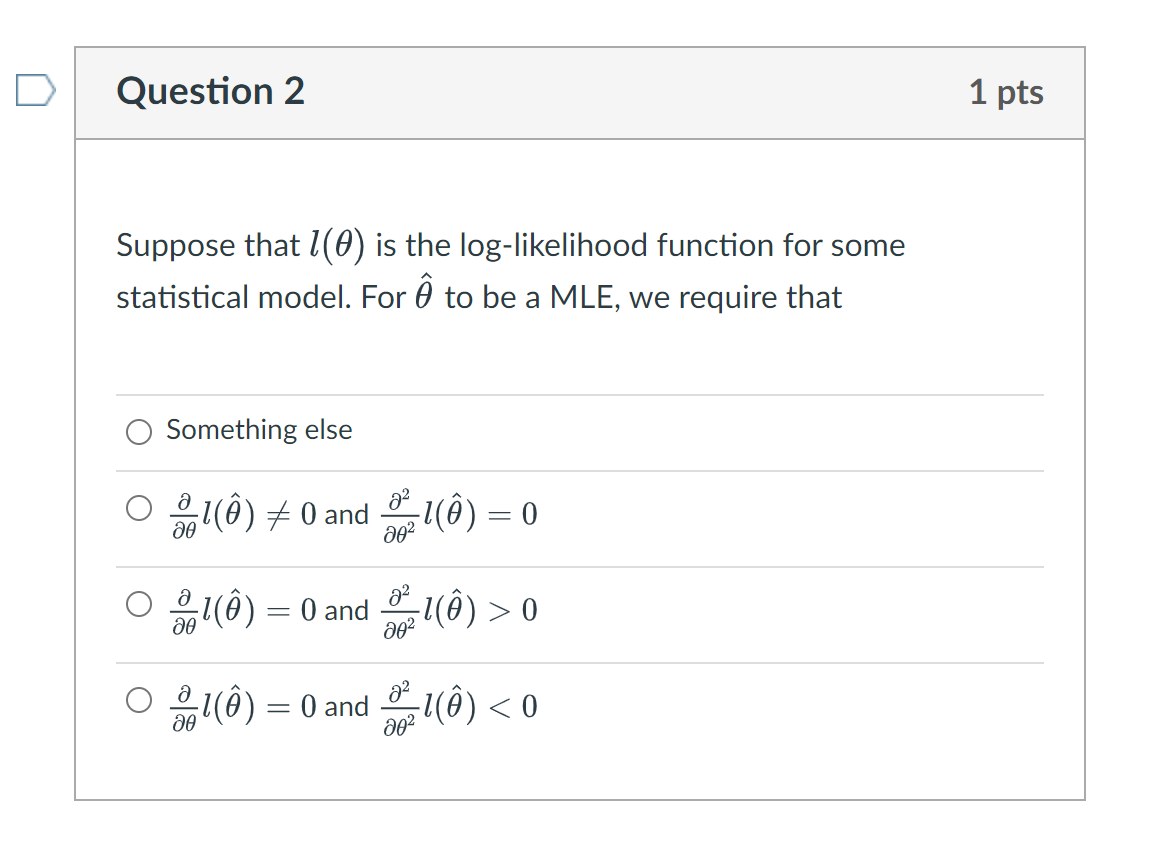 Solved Suppose that l(θ) is the log-likelihood function for | Chegg.com