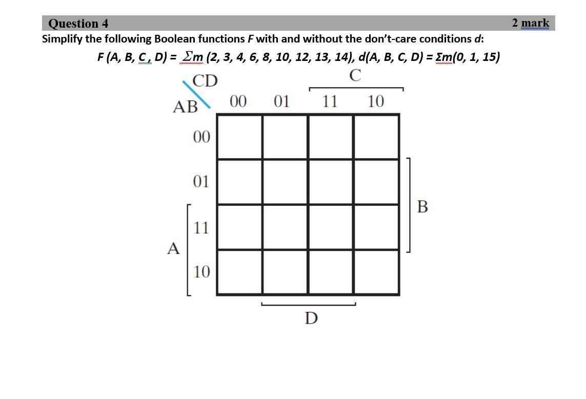 Solved Simplify the following Boolean expressions: A. | Chegg.com