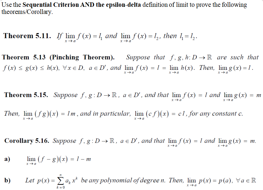 Solved Use the Sequential Criterion AND the epsilon-delta | Chegg.com