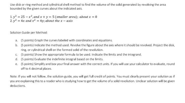 Solved Use disk or ring method and cylindrical shell method | Chegg.com