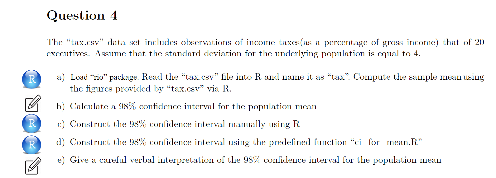 Solved Question 4 The "tax.csv" data set includes | Chegg.com