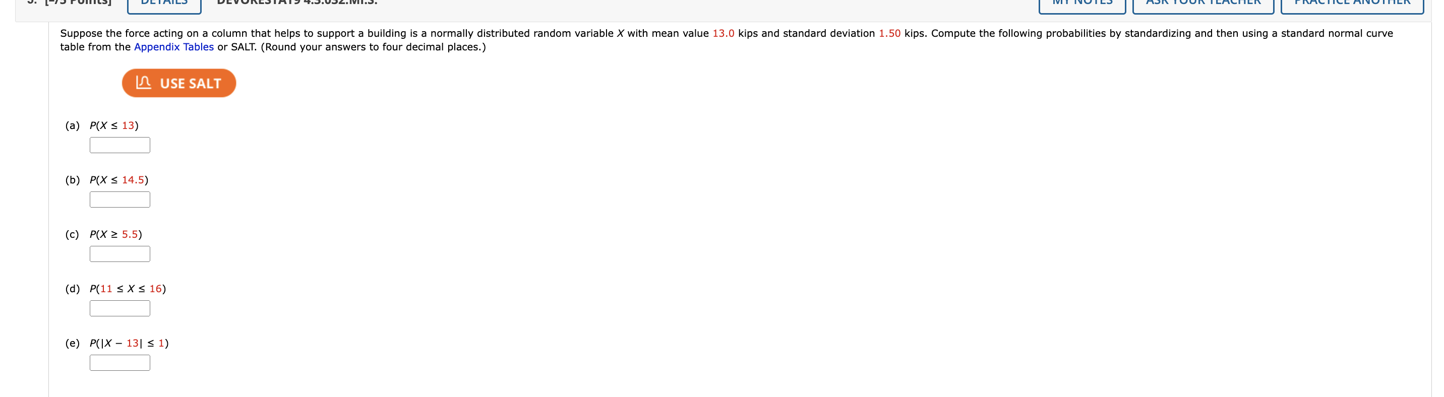 Solved table from the Appendix Tables or SALT. (Round your | Chegg.com