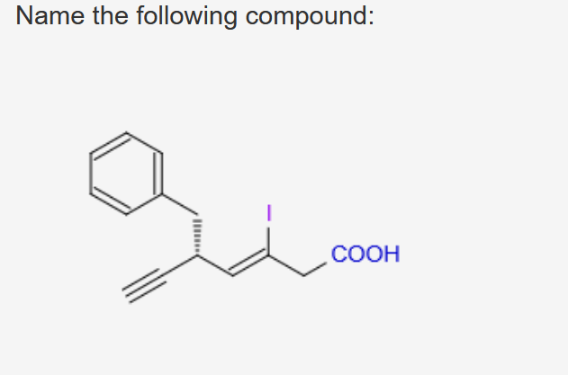 Solved Name the following compound: | Chegg.com
