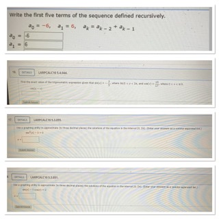 Solved write the first five terms of the sequence defined | Chegg.com