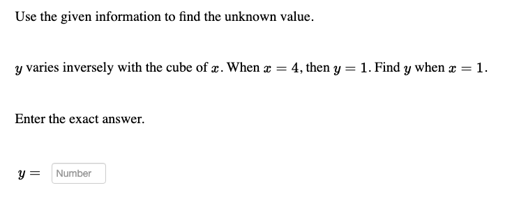Solved Use the given information to find the unknown value. | Chegg.com
