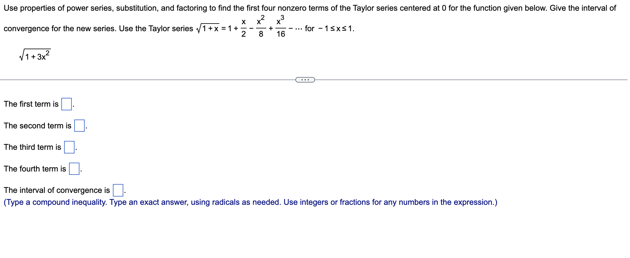 [Solved]: Use properties of power series, substitution, an