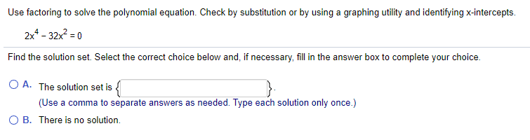 Solved Use factoring to solve the polynomial equation. Check | Chegg.com