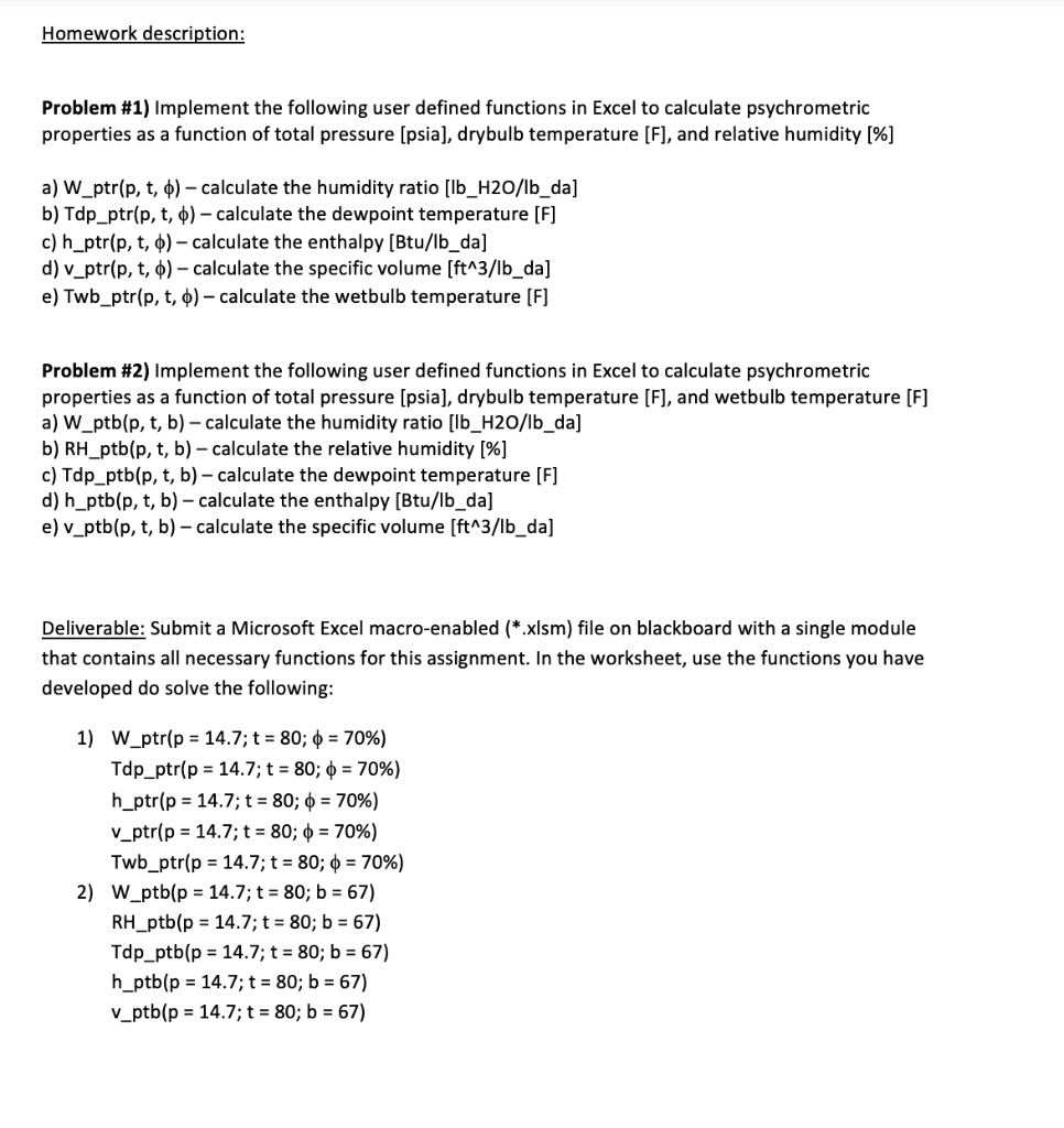 Solved Homework description: Problem #1) Implement the | Chegg.com