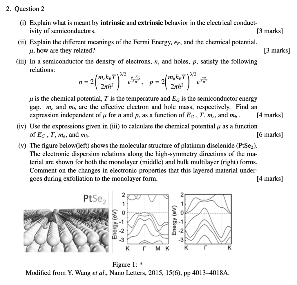 Solved 2. Question 2 (i) Explain what is meant by intrinsic | Chegg.com