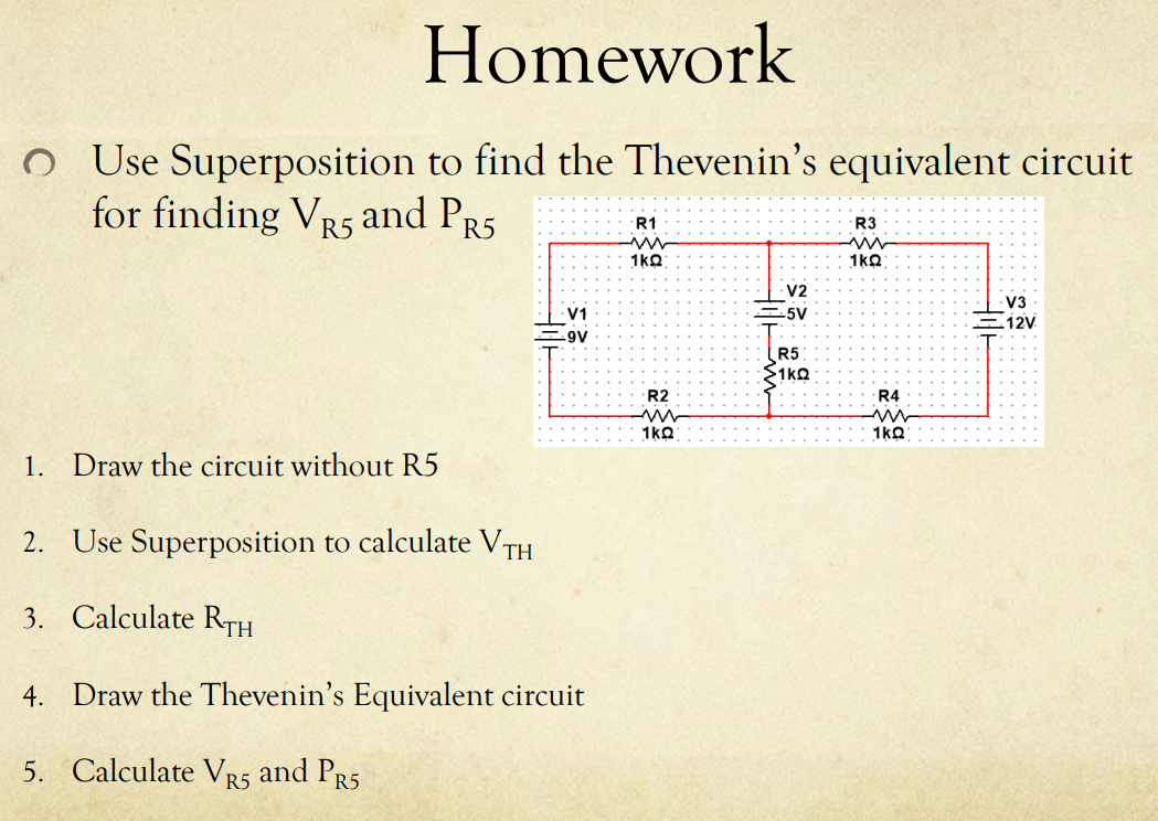 Solved Homework( ﻿Use Superposition to find the Thevenin's | Chegg.com