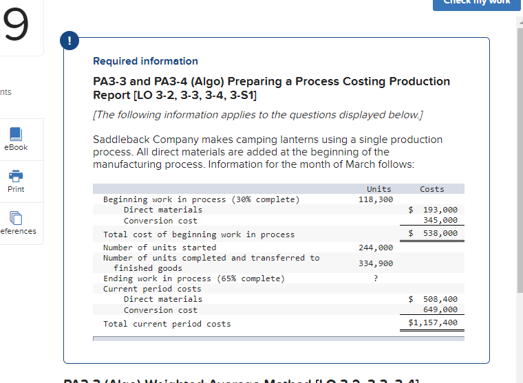 Solved Required information PA3-3 and PA3-4 (Algo) Preparing | Chegg.com