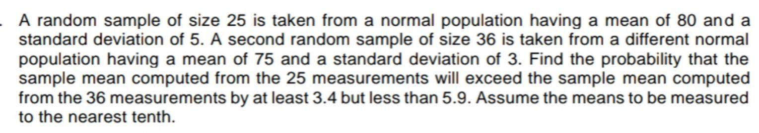Solved A random sample of size 25 is taken from a normal | Chegg.com