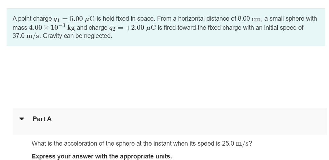 Solved A point charge q1=5.00μC ﻿is held fixed in space. | Chegg.com