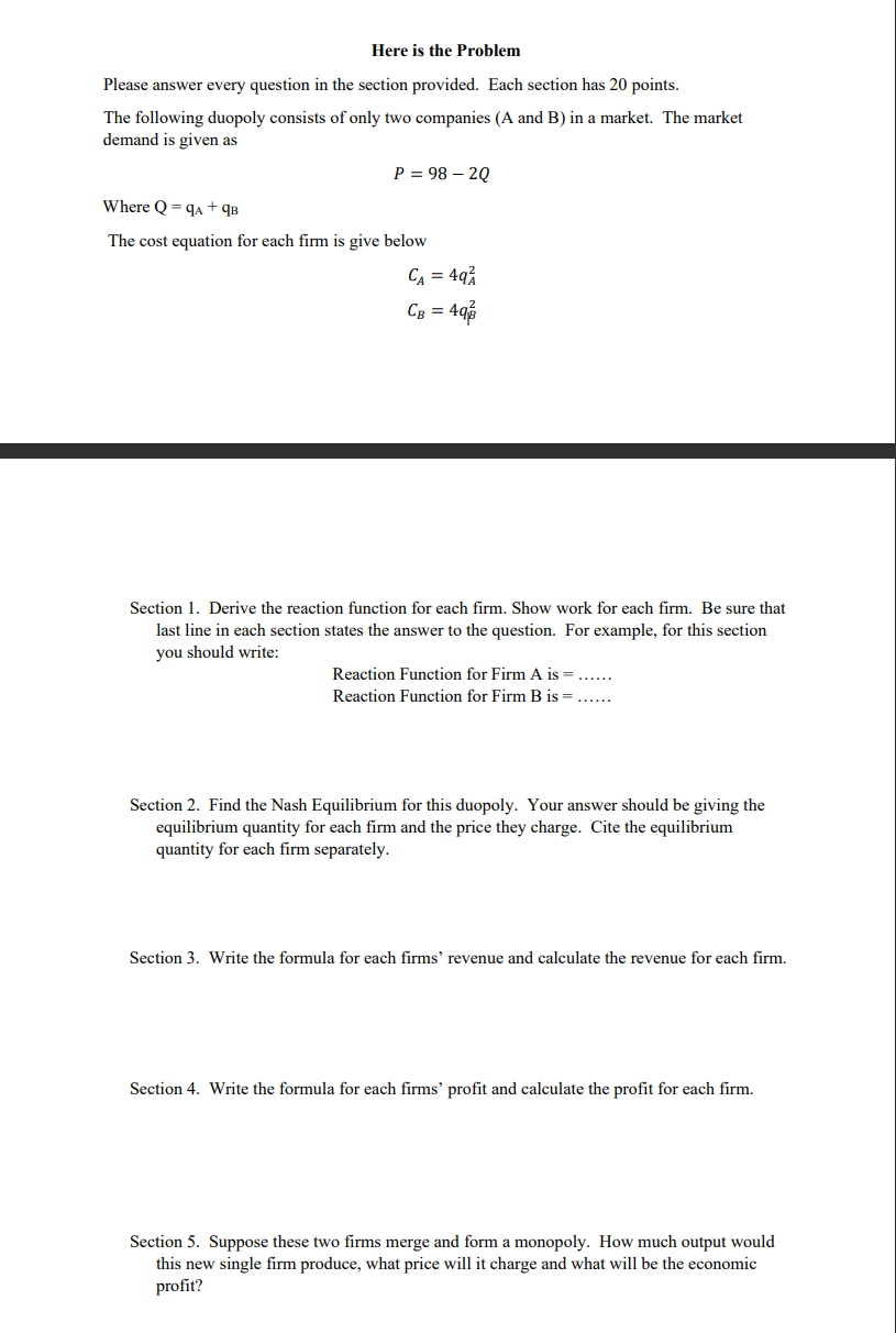 Solved Please answer every question in the section provided. | Chegg.com
