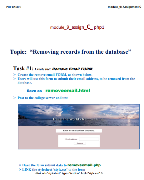 Solved Topic: "Removing records from the database" Task \#1: | Chegg.com