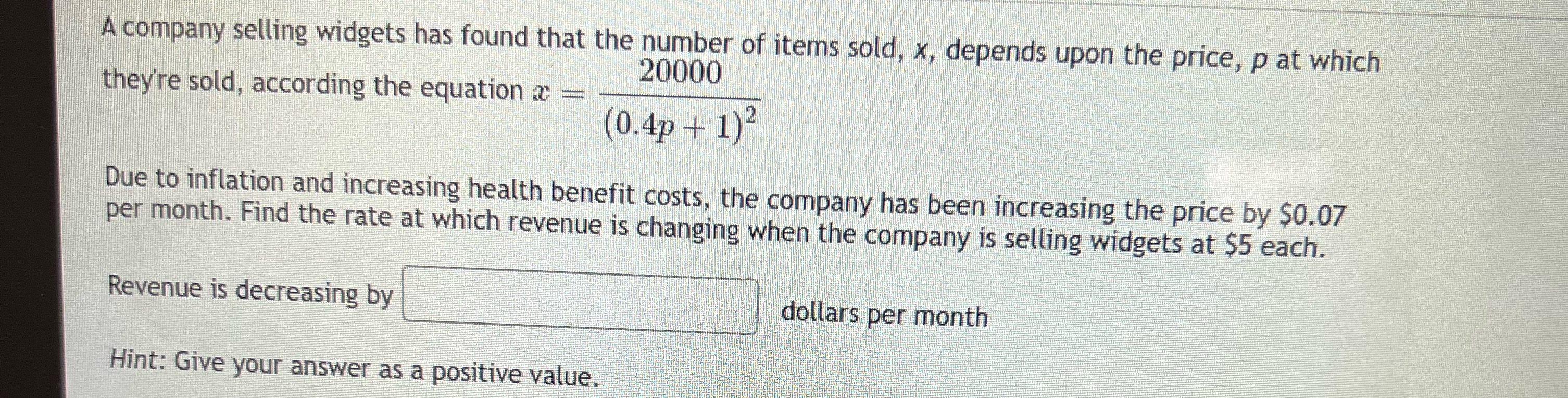 Solved A company selling widgets has found that the number | Chegg.com