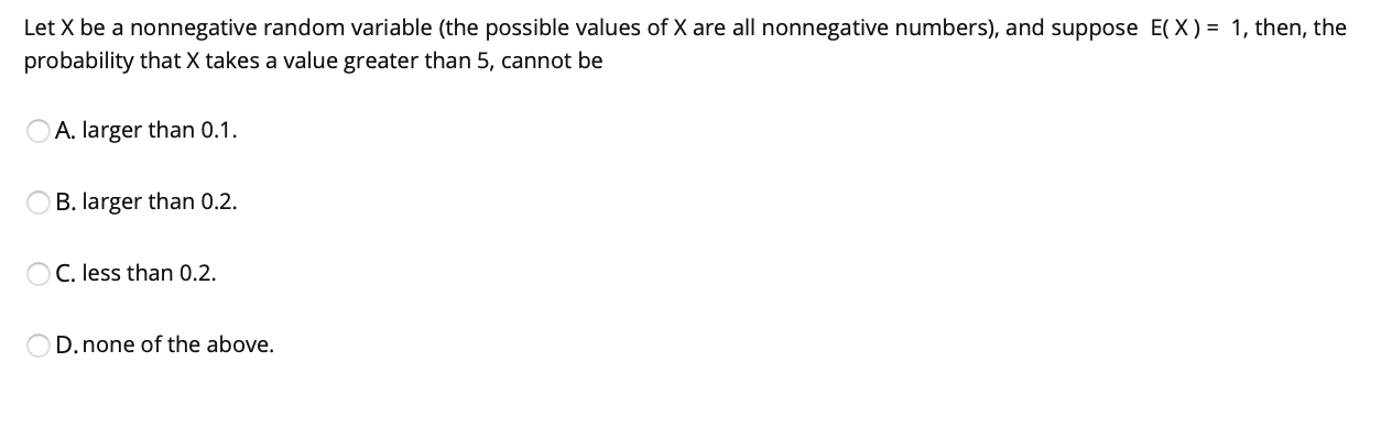 Let X be a nonnegative random variable (the possible | Chegg.com
