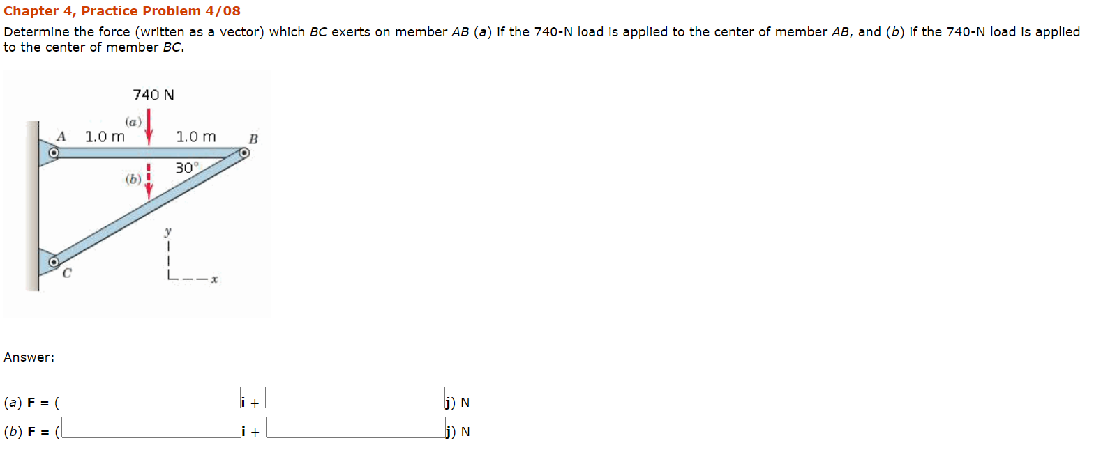 Solved Chapter 4, Practice Problem 4/08 Determine the force | Chegg.com