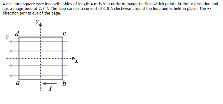Solved A one-turn square wire loop with sides of length 4 m | Chegg.com