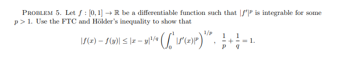 Solved Problem 5. ﻿Let f:[0,1]→R ﻿be a differentiable | Chegg.com