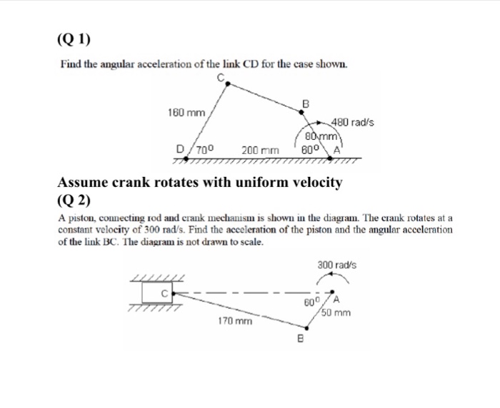 Solved Find the angular acceleration of the link CD for the | Chegg.com
