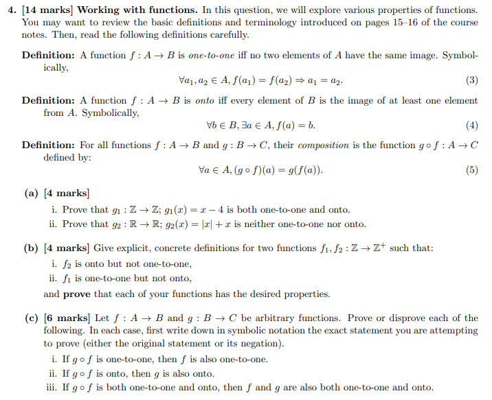 Solved 4. [14 marks) Working with functions. In this | Chegg.com