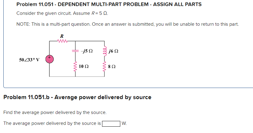 Solved Problem 11.051 - DEPENDENT MULTI-PART PROBLEM - | Chegg.com Solved Problem 11.051 - DEPENDENT MULTI-PART PROBLEM - | Chegg.com