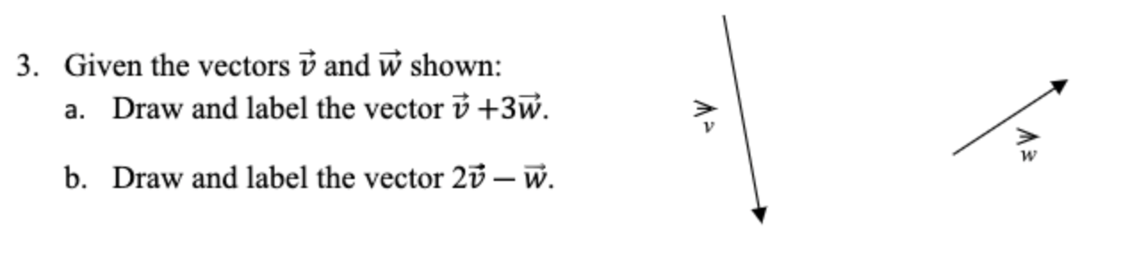 Solved 3. Given the vectors ū and shown: a. Draw and label | Chegg.com